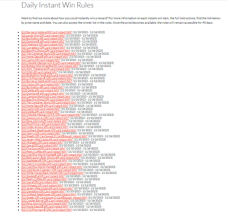 AARP Online Community and Discussion Forums - Daily Instant Win Rules ...