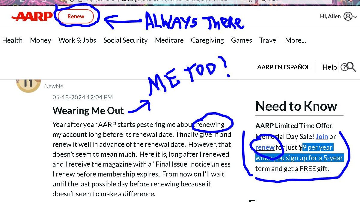 Re: Wearing Me Out - AARP Online Community