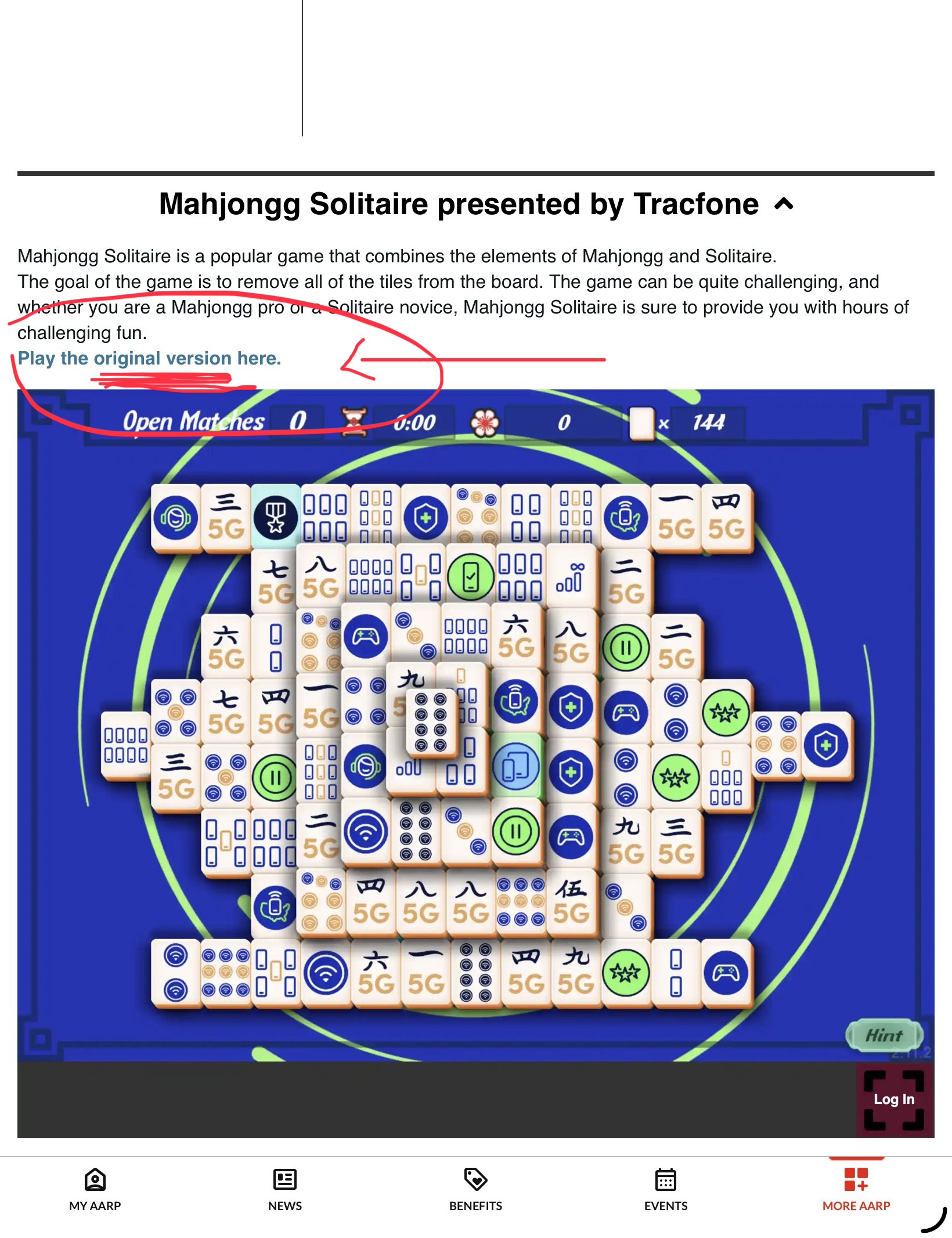 AARP Online Community and Discussion Forums - Re: Mahjongg Solitaire ...